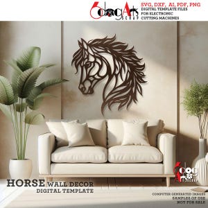 Horse Head Wall Decor SVG DXF Digital Templates Laser Cnc Plasma Metal ...