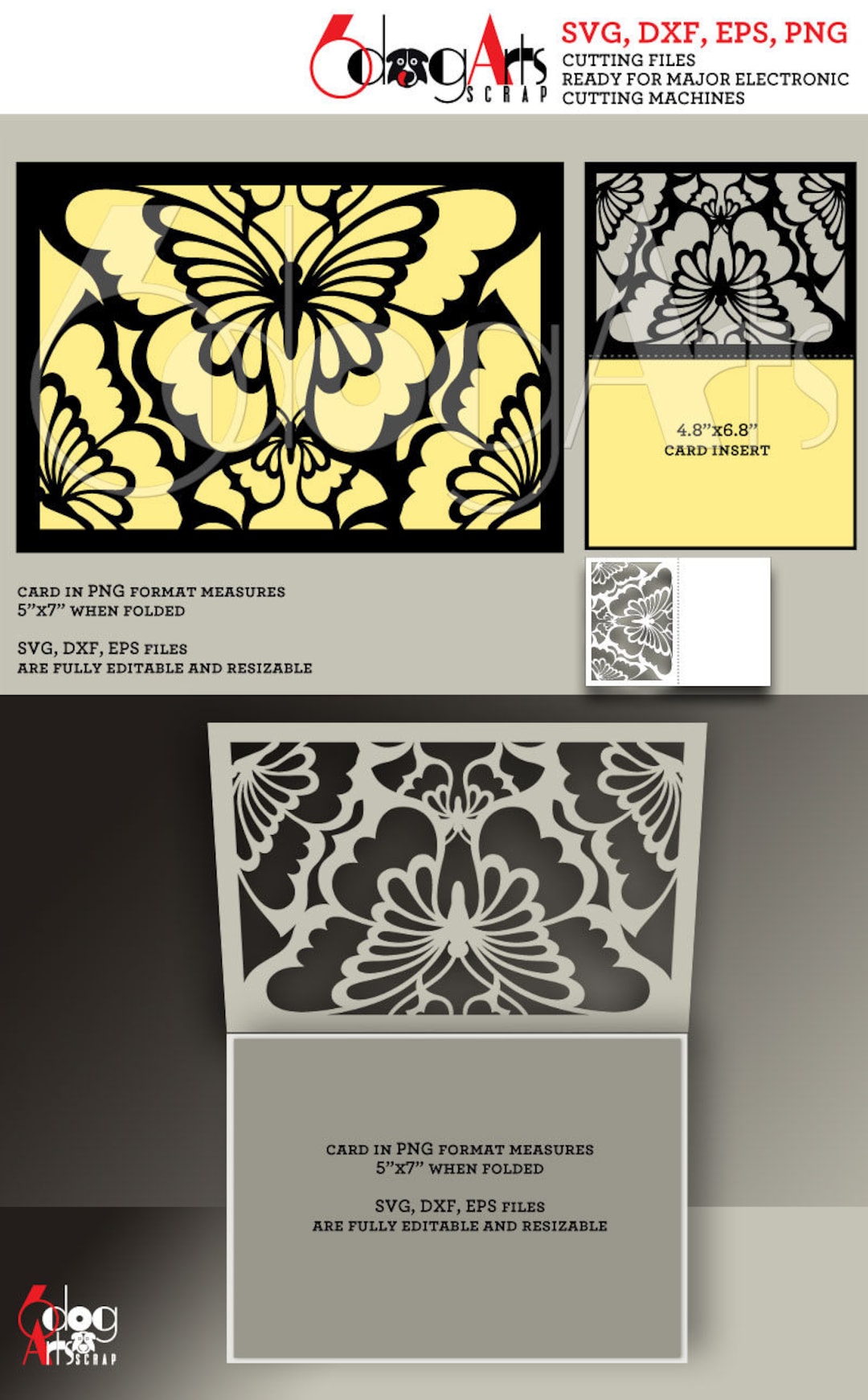 Butterfly Lace Card Template Digital Cut SVG DXF Files Wedding - Etsy
