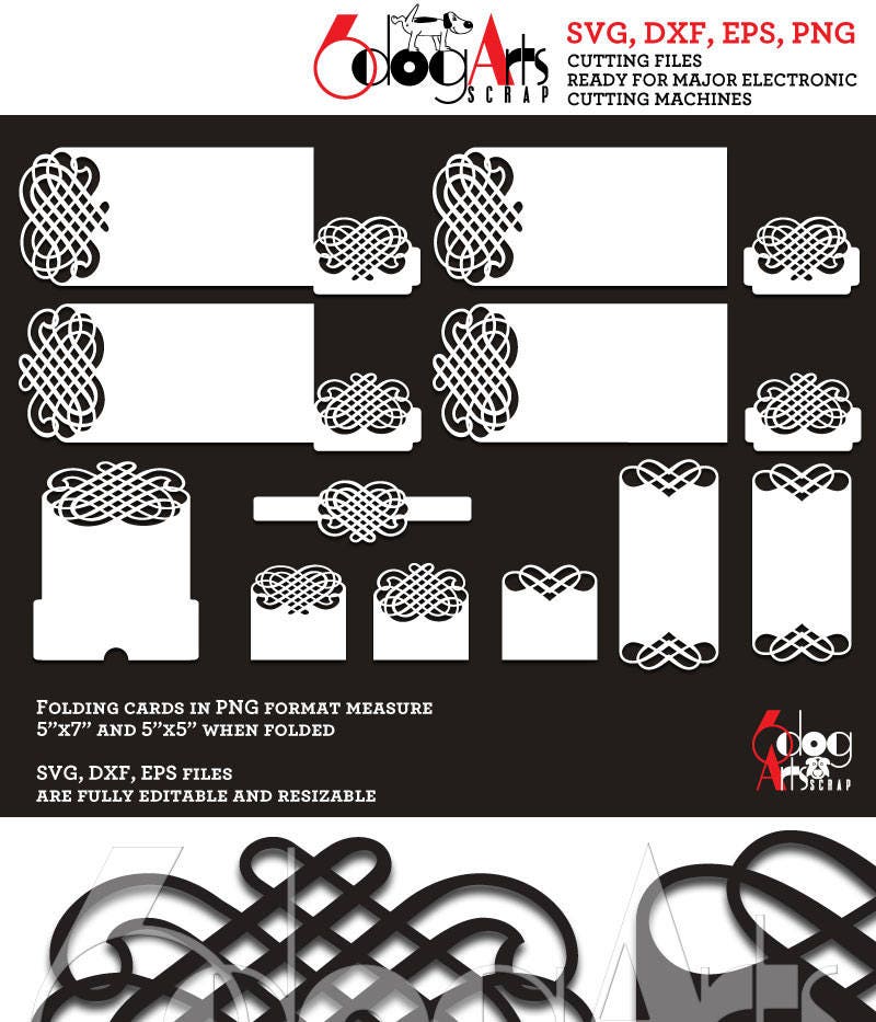 22 Calligraphic Lace Card Templates Digital Cut SVG DXF Files - Etsy UK