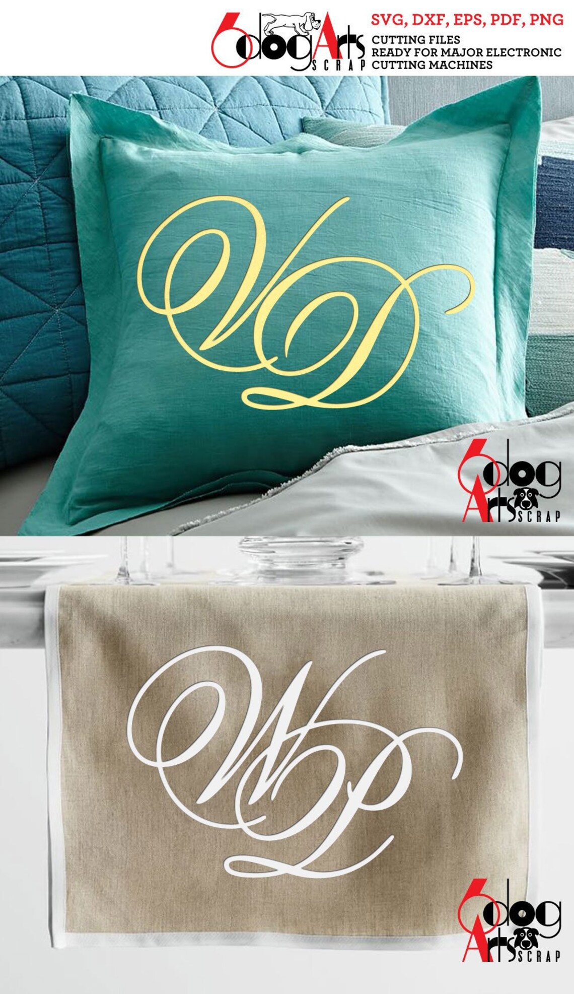 Elegant Monogram Script Alphabet Letters SVG DXF Vector Images | Etsy