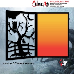 Halloween Owl Lace Card Template Digital Cut SVG DXF Files Laser Cut ...
