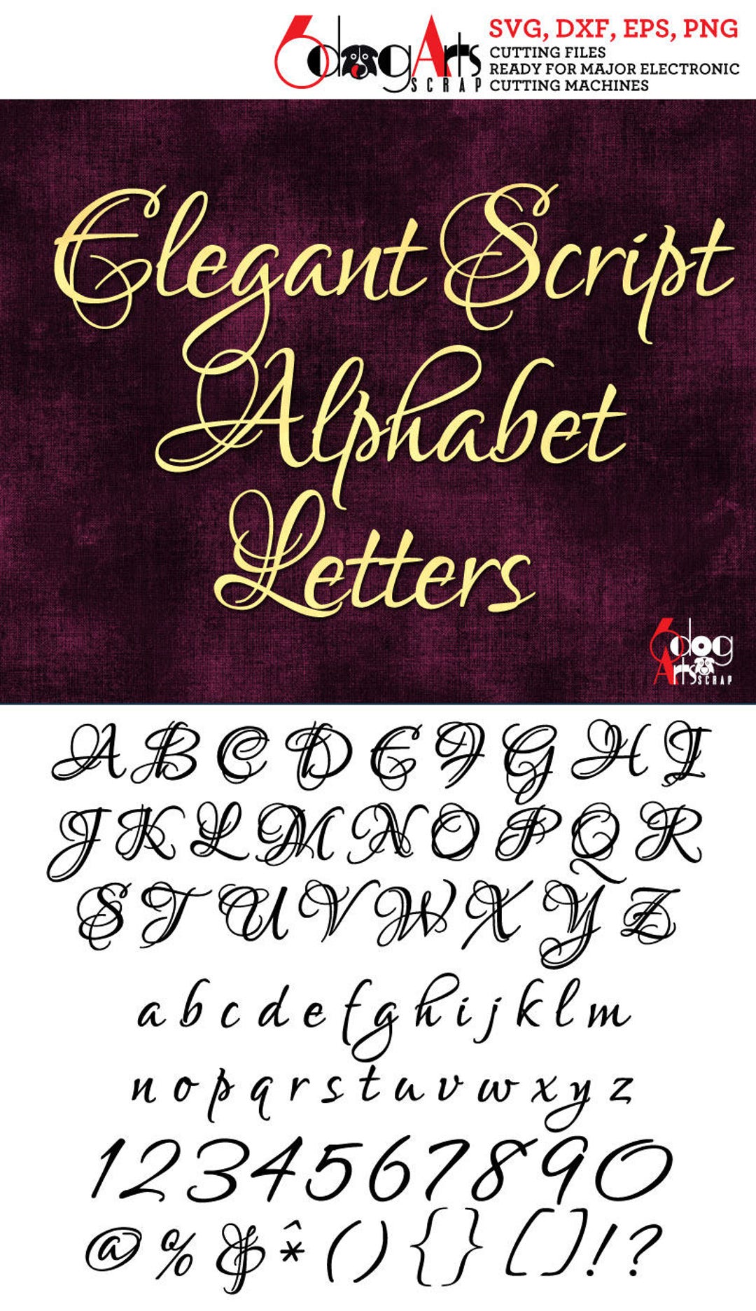 Elegant Alphabet Script SVG DXF Vector Images Monogram - Etsy