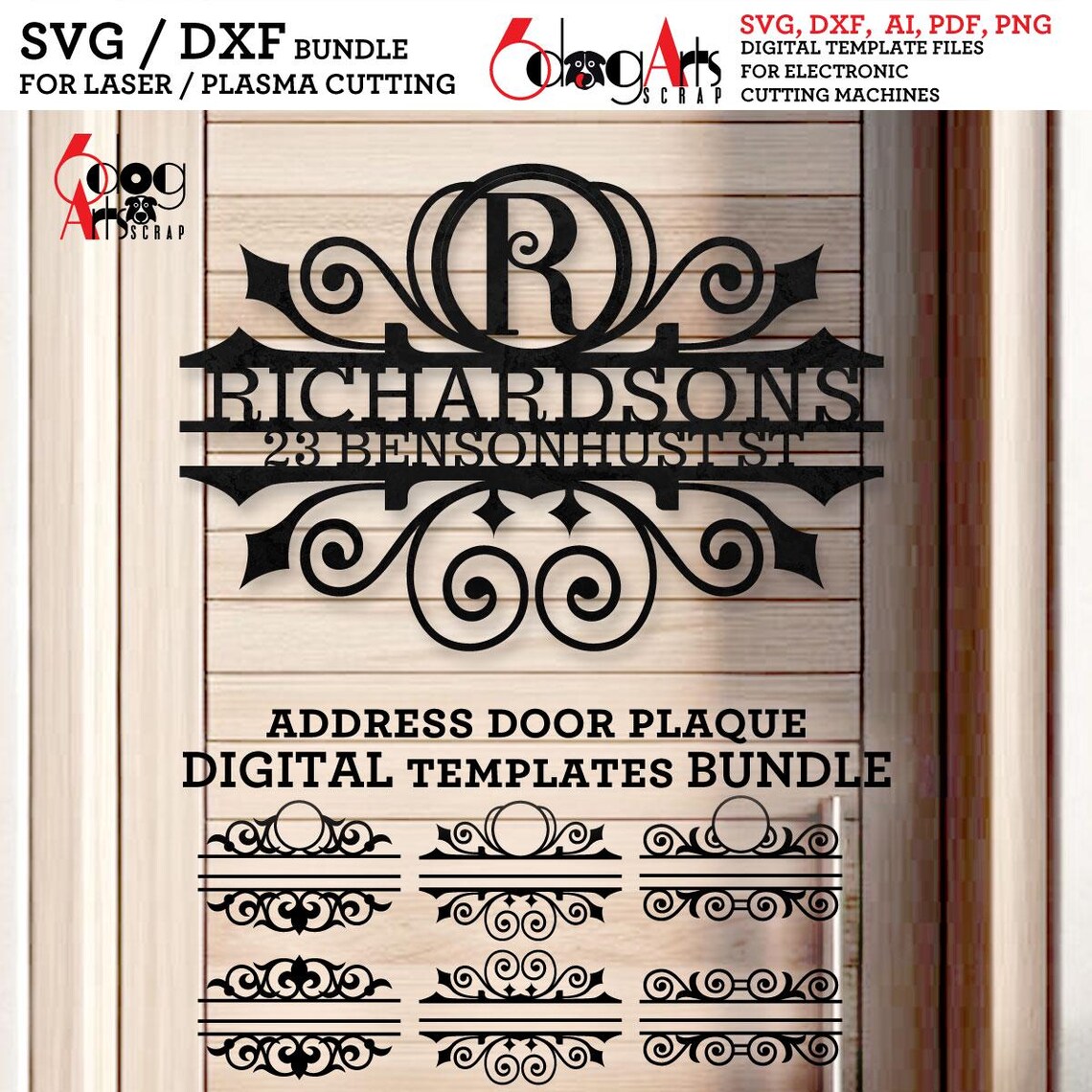 Address Door Sign / Plaque SVG / DXF Bundle: Digital Templates for ...