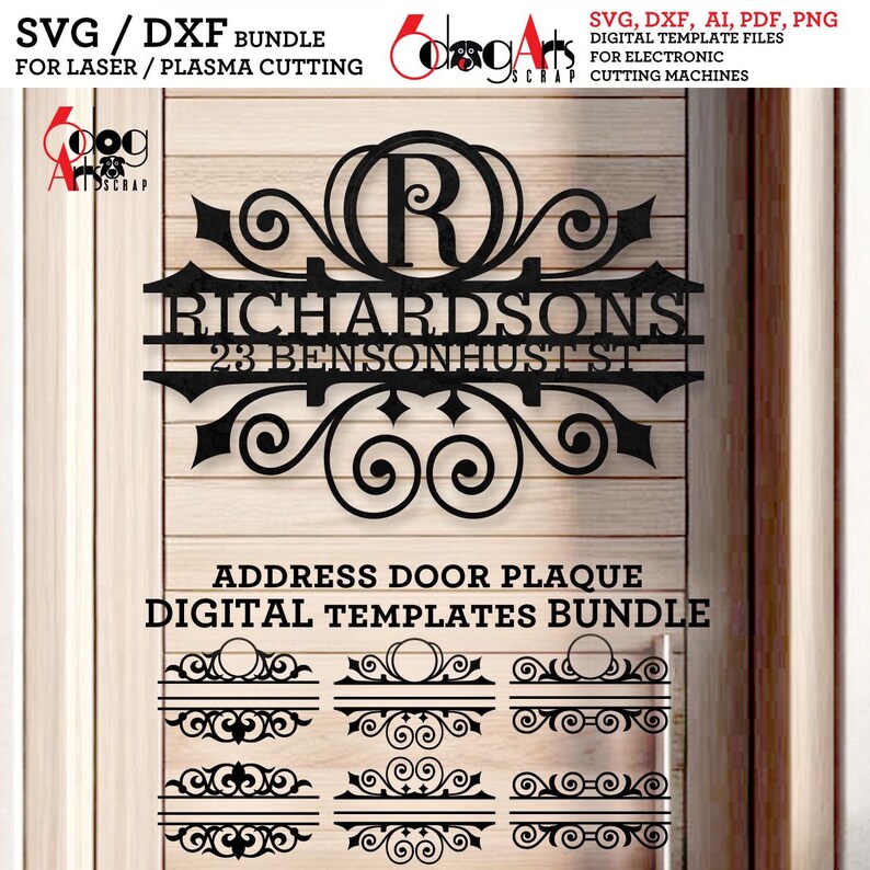 Address Door Sign / Plaque SVG / DXF Bundle: Digital Templates for ...
