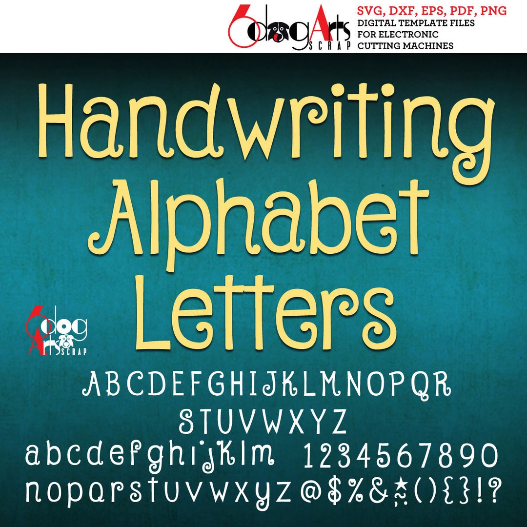 Handwriting Alphabet Letters SVG DXF Vector Images Monogram Cuttable ...