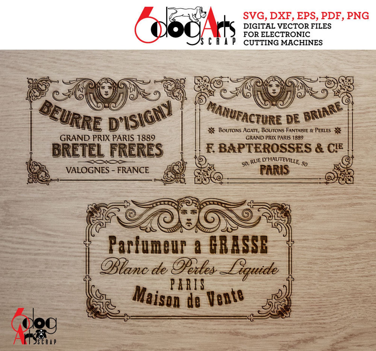 3 Vintage Advertisement Digital Vector Files SVG DXF - Etsy
