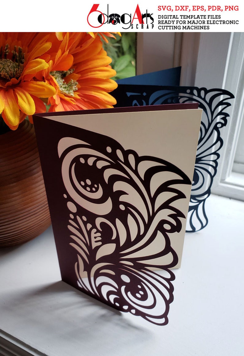 3 Floral Lace Card Templates Digital SVG dxf Files Wedding | Etsy