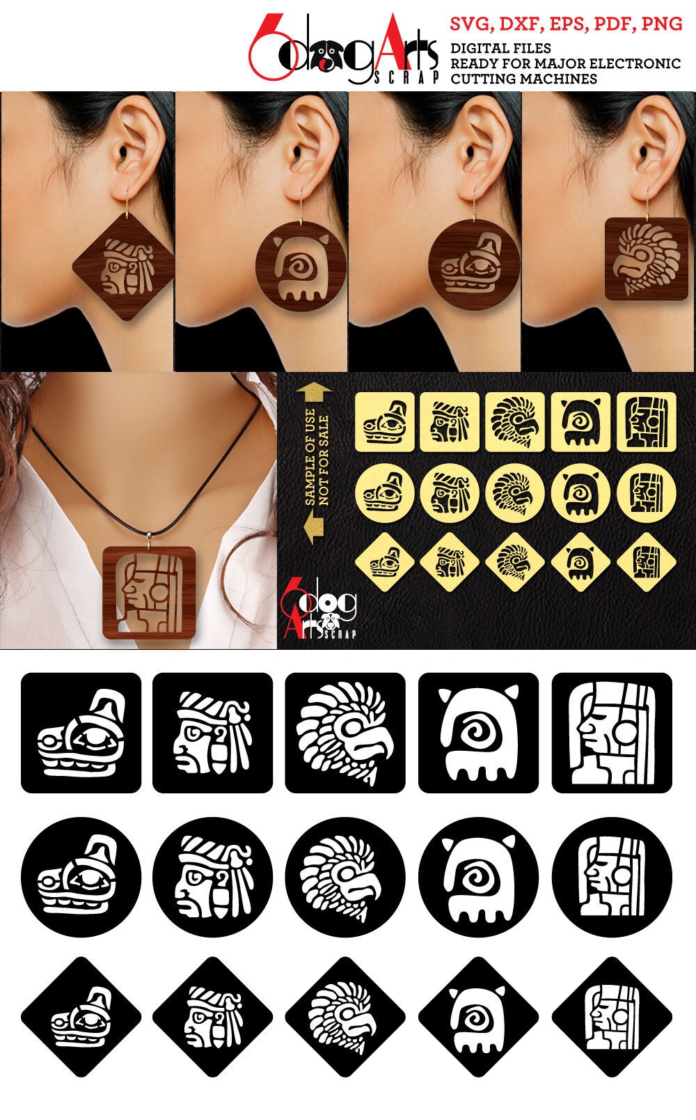 15 Native American Wood / Acrylic Earring Pendant Templates | Etsy