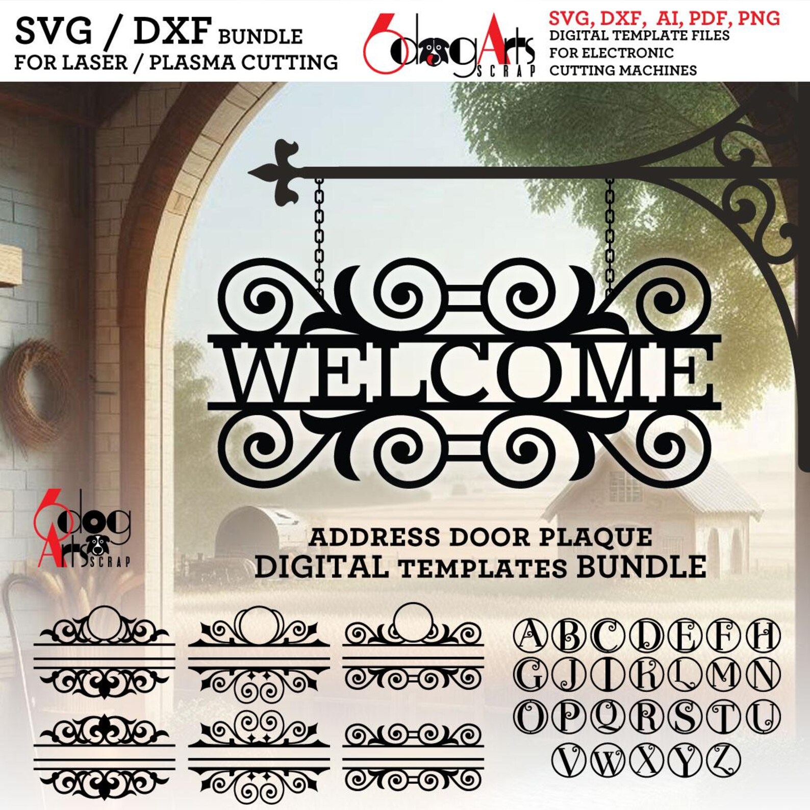 Address Door Sign / Plaque SVG / DXF Bundle: Digital Templates for ...