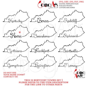 Kentucky Outline Typography Part 1 Files Svg Dxf Eps Png Pdf Silhouette ...