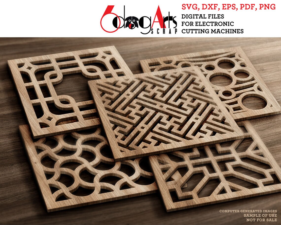 12 Coaster Trivet Grill Wall Decor Templates Vector Digital - Etsy