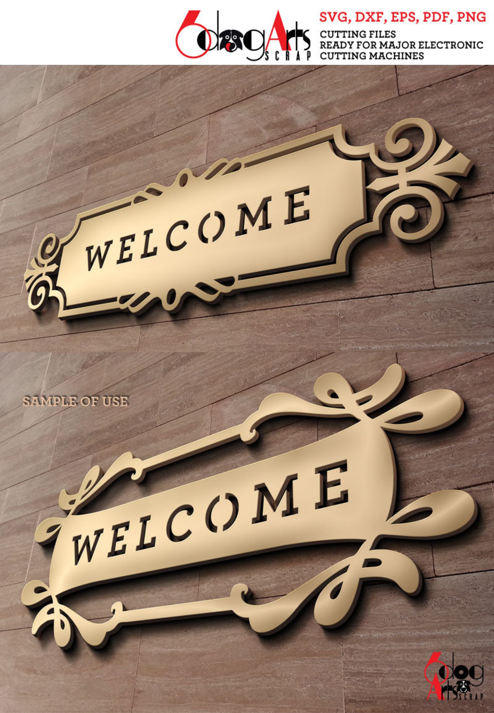 8 Text Frame Welcome Home Sign Name Digital Templates SVG DXF Vector ...
