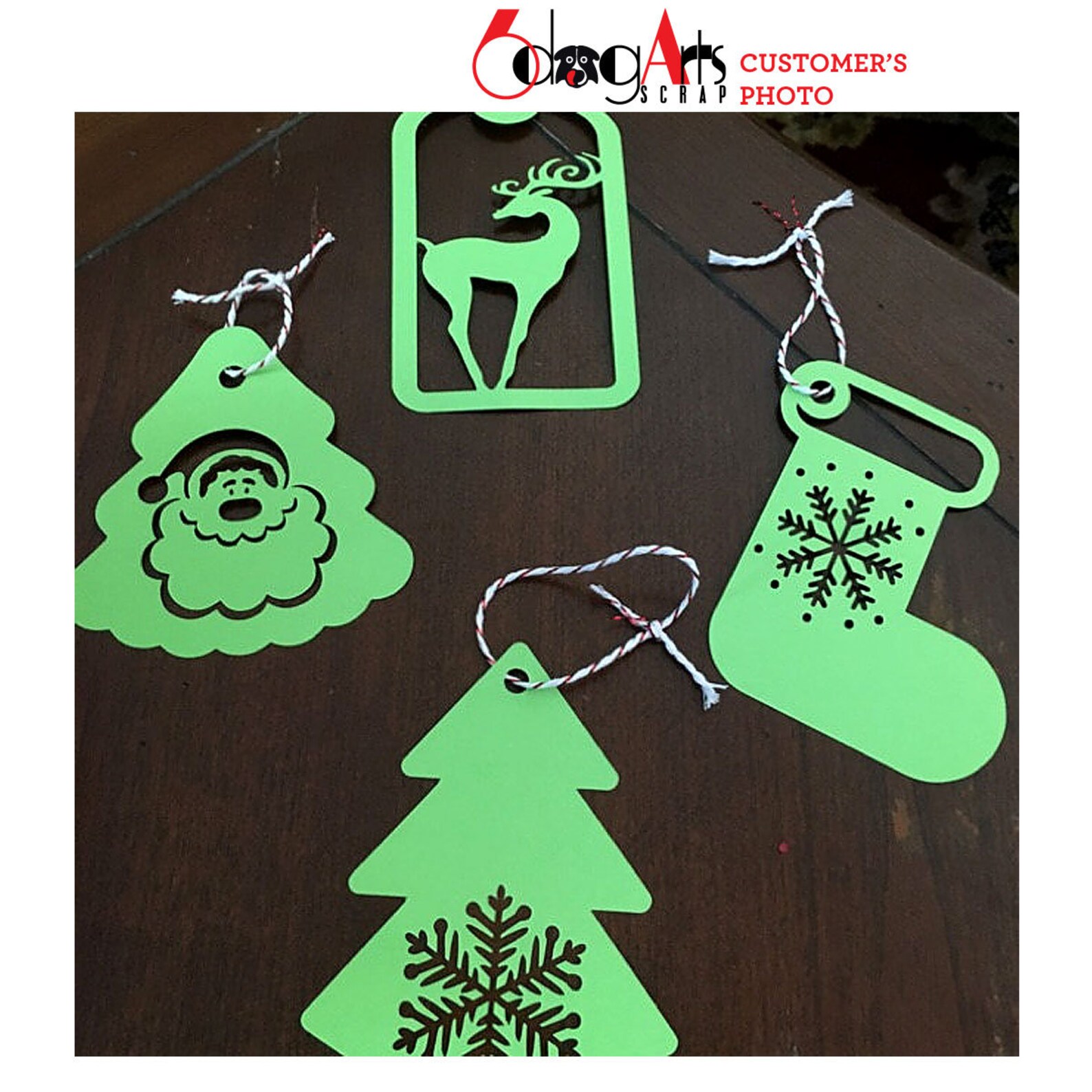 14 Christmas Tags Digital Files SVG DXF Vector Cuttable Printable ...