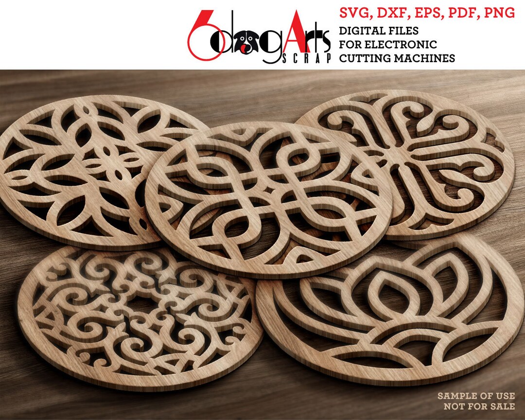 12 Coaster Grill Trivet Wall Decor Templates Vector Digital - Etsy