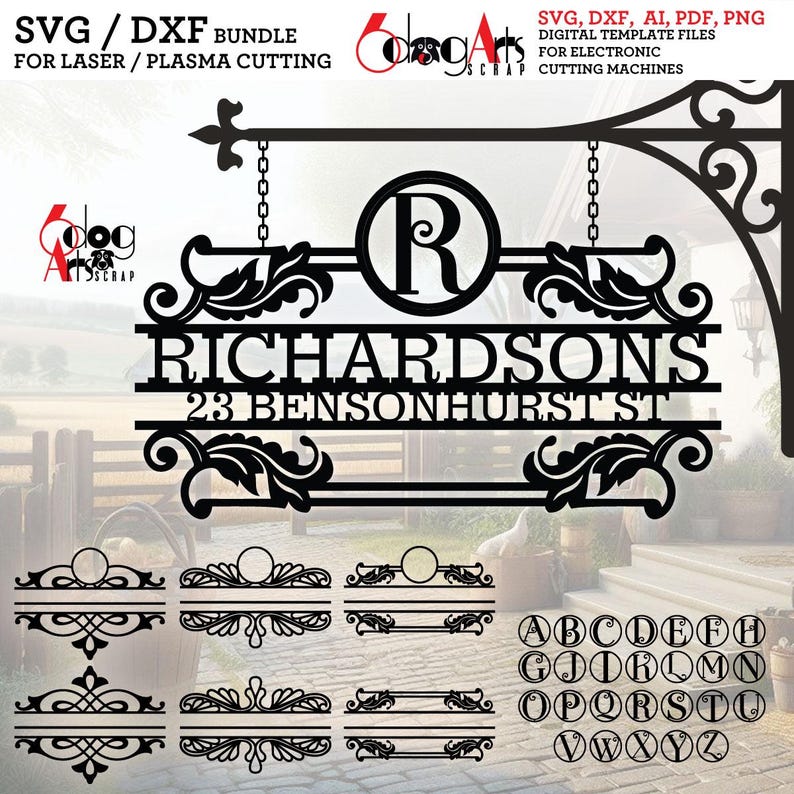 Address Door Sign / Plaque SVG / DXF Bundle: Digital Templates for ...