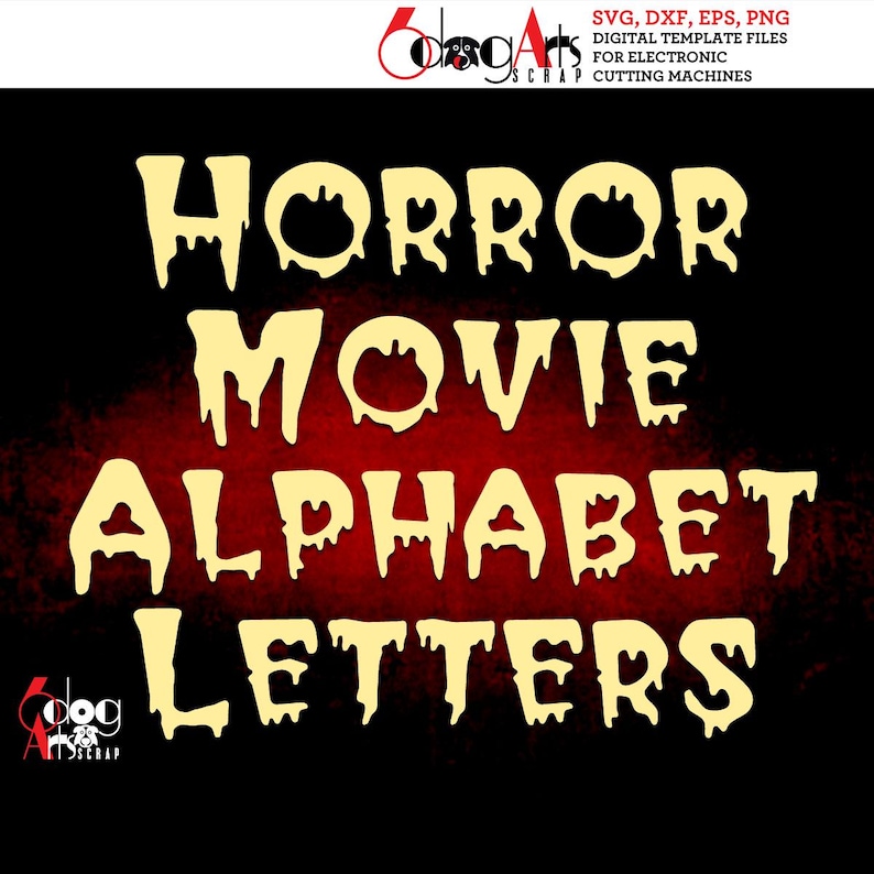Horror Movie TTF Font & SVG Alphabet Letters Digital Images Laser ...