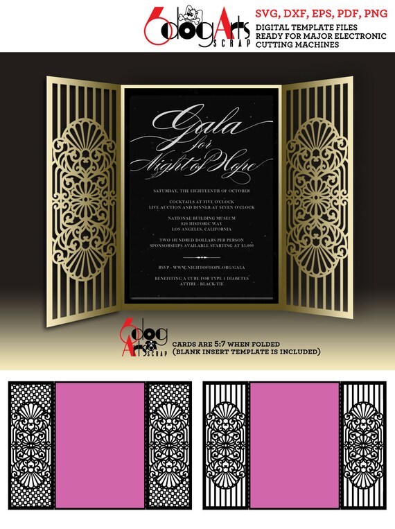 2 Fold Invitation Template Custom Full Color Folded Note Card