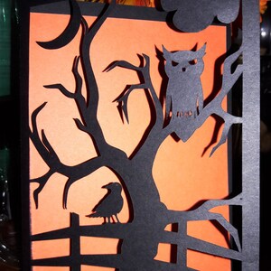 Halloween Owl Lace Card Template Digital Cut SVG DXF Files Laser Cut ...
