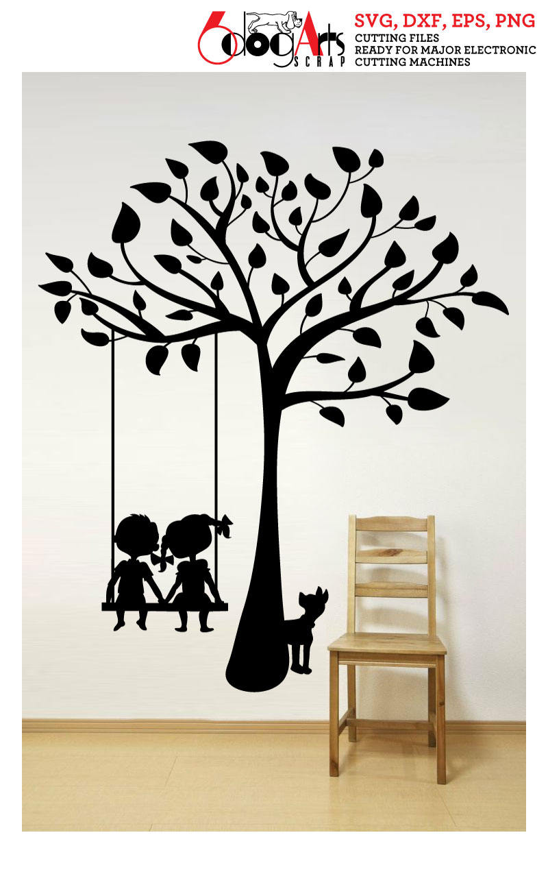 Tree Swing Clip Art Digital Vector Files SVG DXF Printable | Etsy