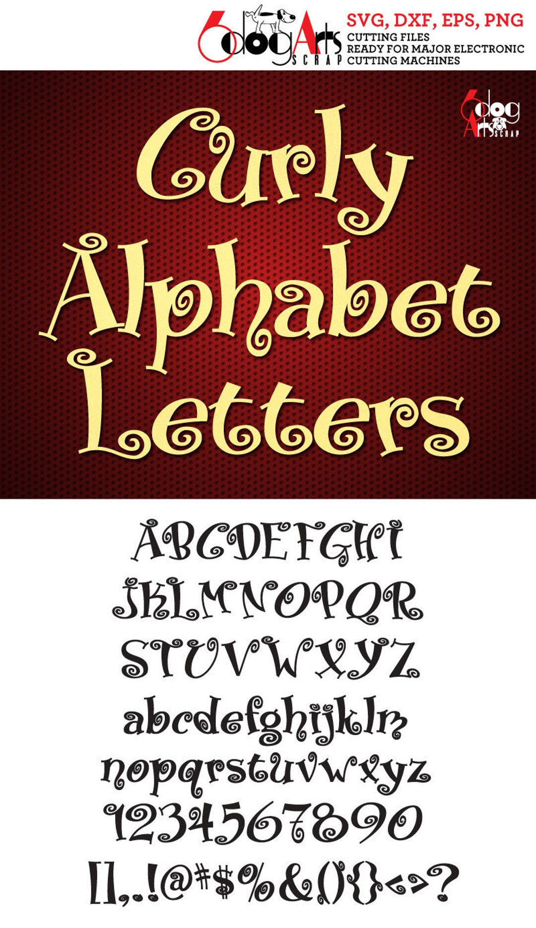 Curly Alphabet Letters SVG Dxf Eps Png Monogram Cuttable Design Vinyl ...