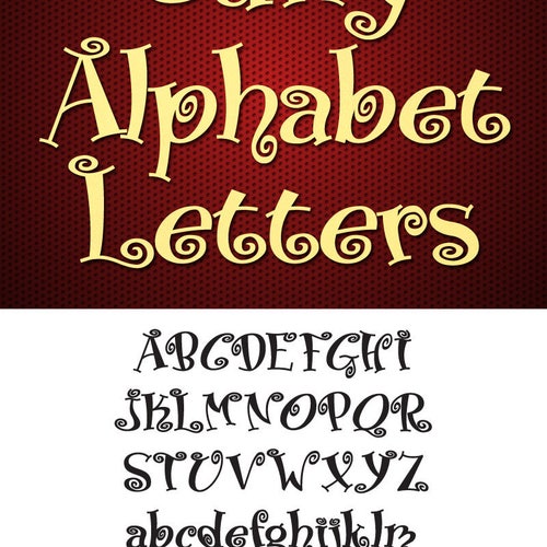 Fantasy Curly Alphabet SVG DXF Vector Images Monogram Cuttable - Etsy ...