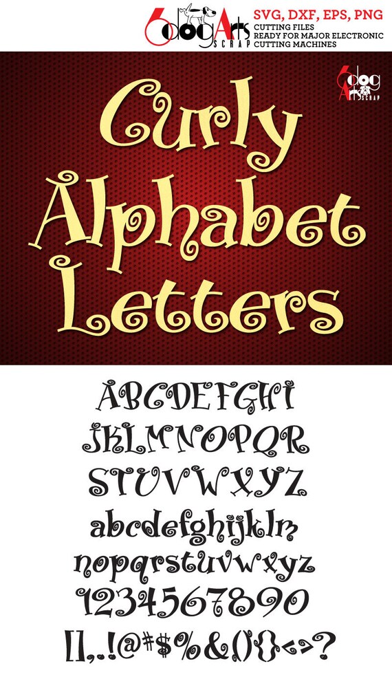 Craft Supplies & Tools Carving & Whittling Fantasy Curly Alphabet SVG ...