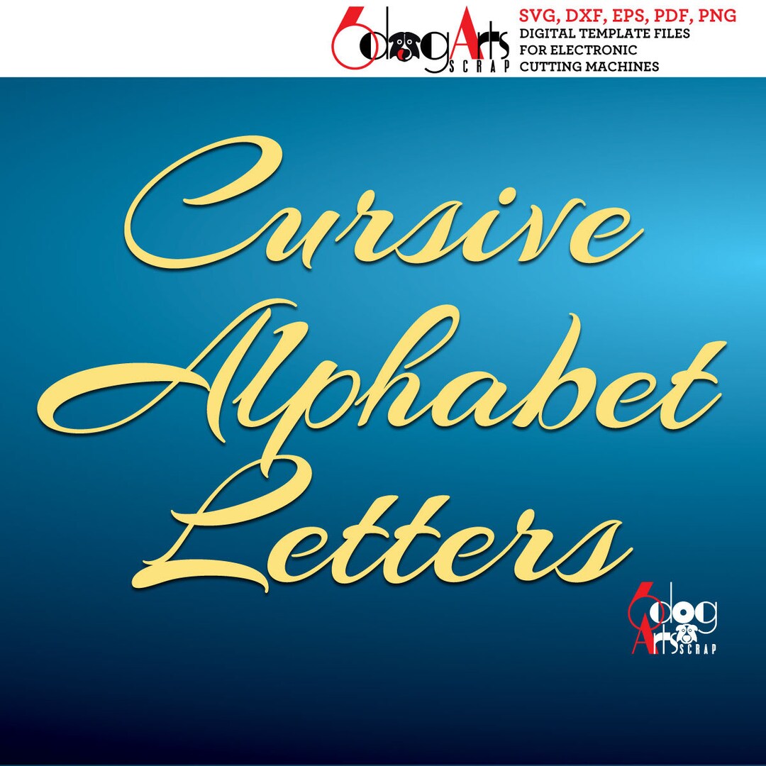 Elegant Cursive Alphabet SVG DXF Vector Diy Files Monogram Cuttable ...