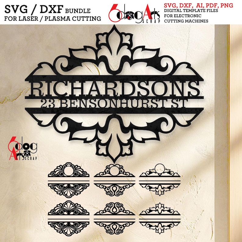 Address Door Sign / Plaque SVG / DXF Bundle: Digital Templates for ...