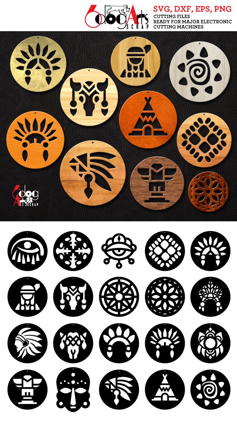 20 Earring SVG DXF Templates Native American Jewelry Download Digital ...