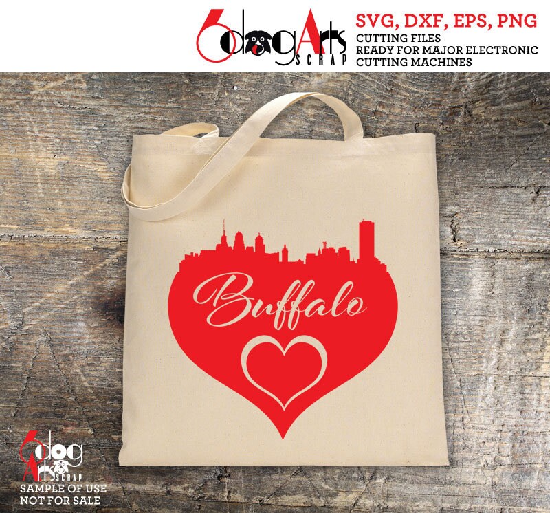Buffalo Skyline Love Heart Digital Files SVG DXF Cuttable Designs ...