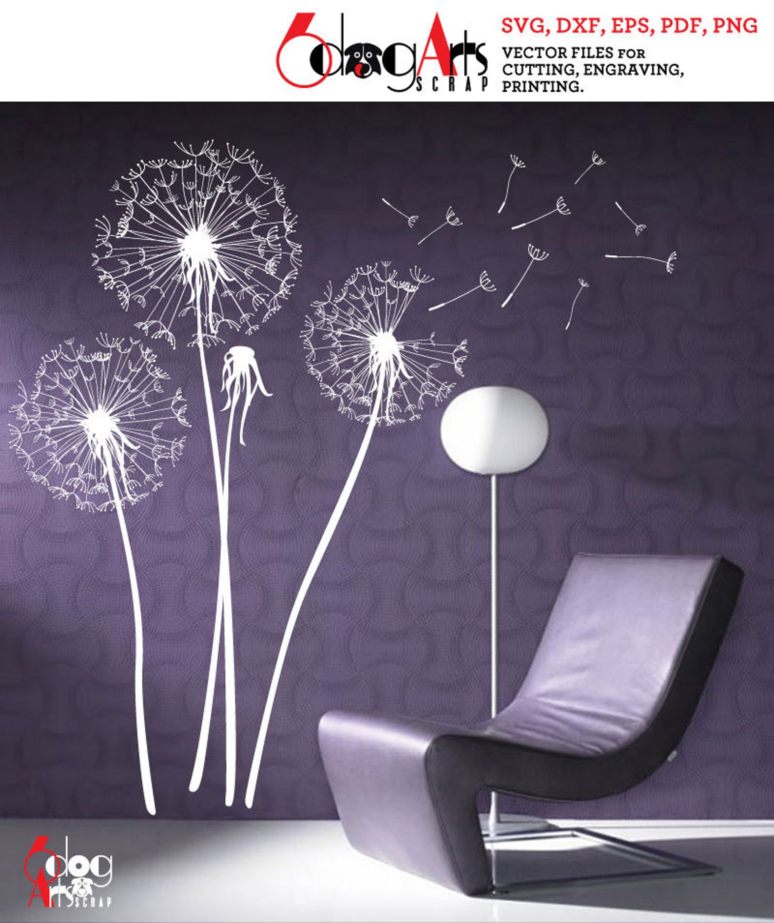 Dandelions Digital Vector Files SVG DXF Printable Download | Etsy