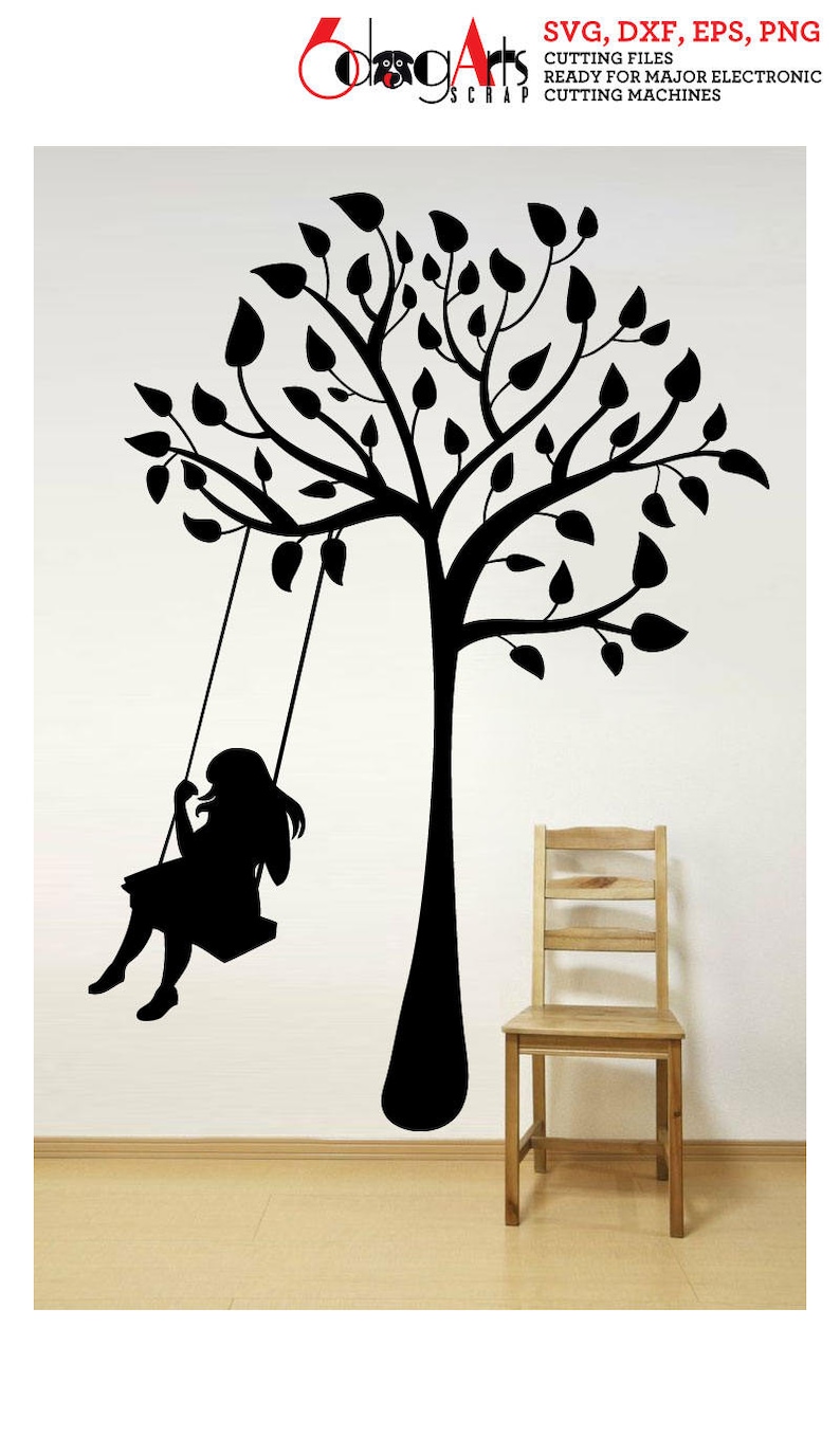 Tree Swing Clip Art Digital Vector Files SVG DXF Printable | Etsy