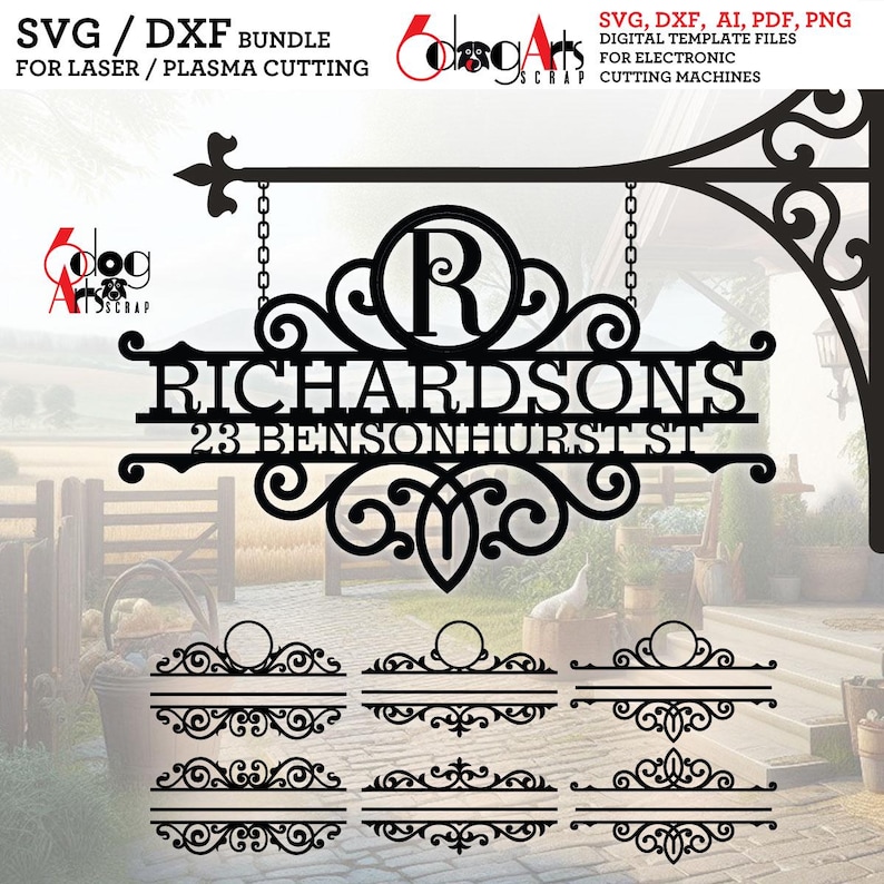 Address Door Sign / Plaque SVG / DXF Bundle: Digital Templates for ...