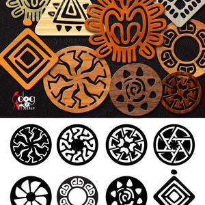 12 Native American Wood / Acrylic Earring Pendant Templates Vector ...