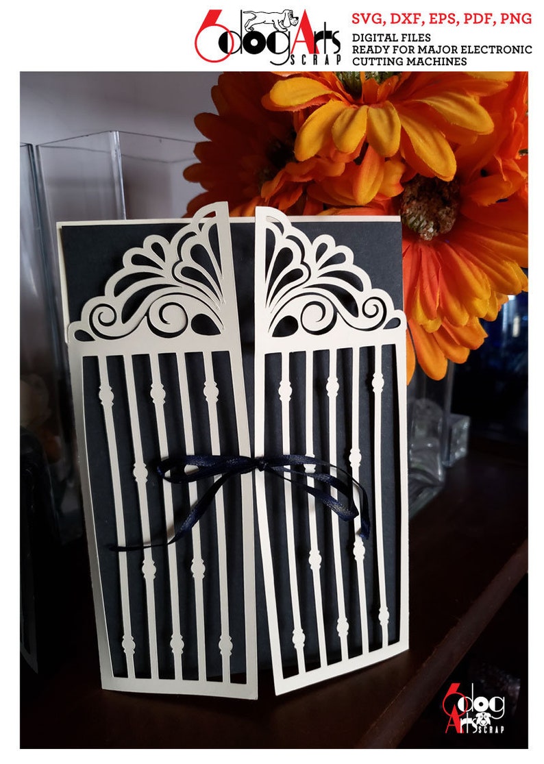 Gate-fold Card Template Digital SVG DXF Files Wedding Invitation ...