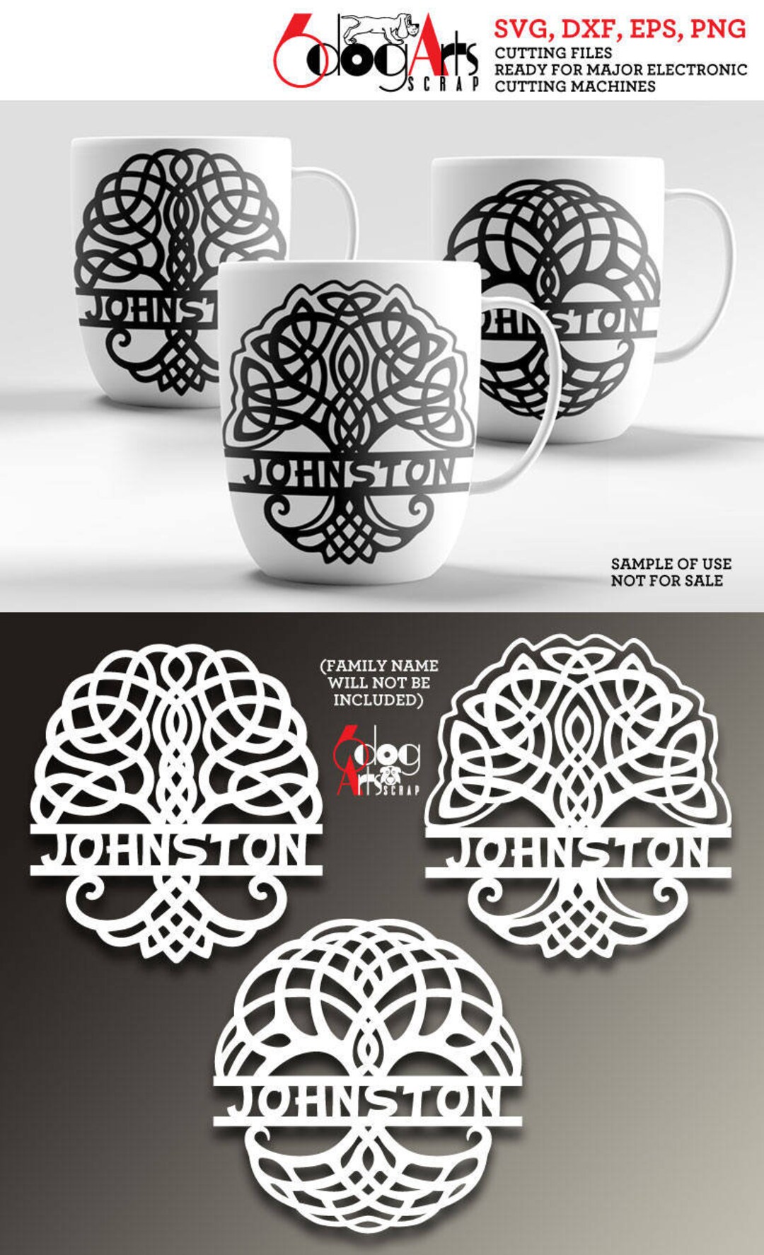 3 Celtic Tree of Life Split Frames Vector Digital Files SVG - Etsy
