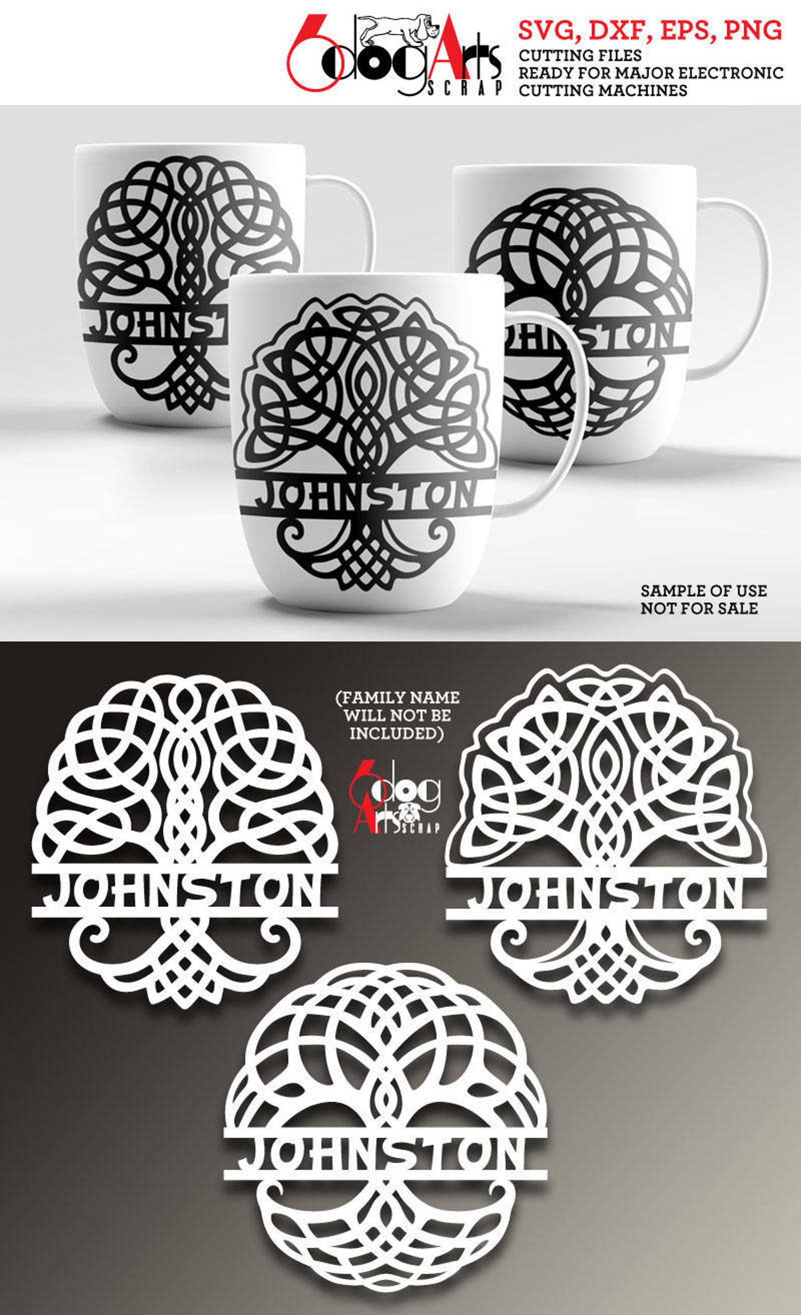 3 Celtic Tree of Life Split Frames Vector Digital Files SVG DXF Vector ...