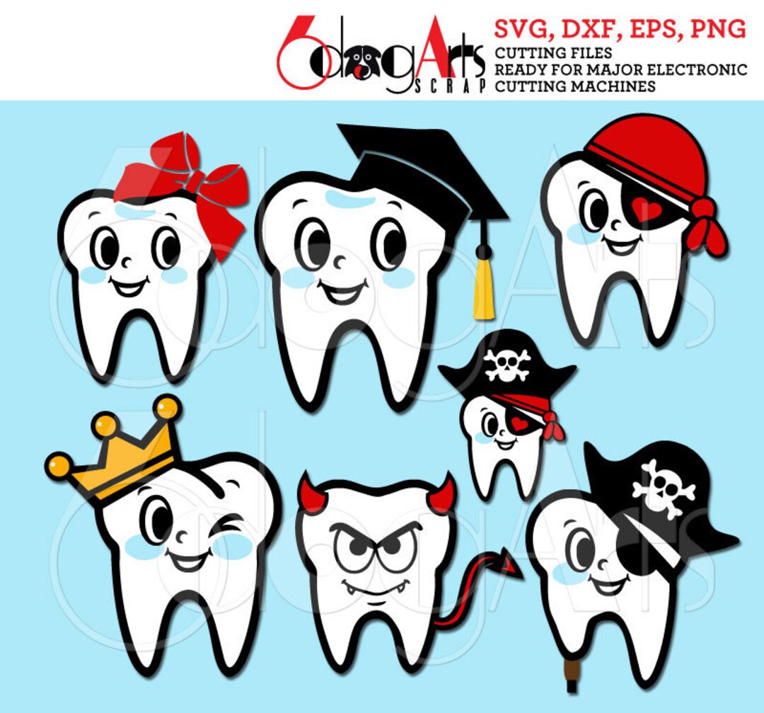 First Tooth Clip Art Digital Files Svg Dxf Eps Png Silhouette SCAL ...