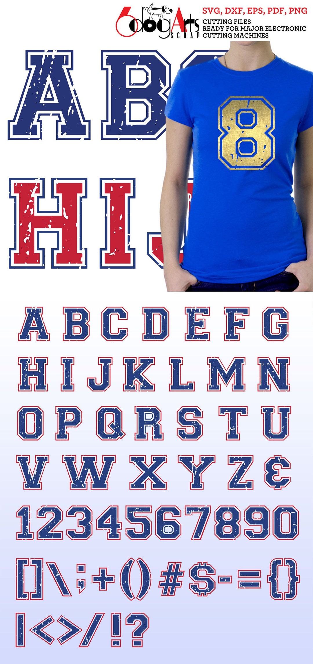 Grunge Varsity SVG DXF Files Sport Monogram Jersey Number College ...