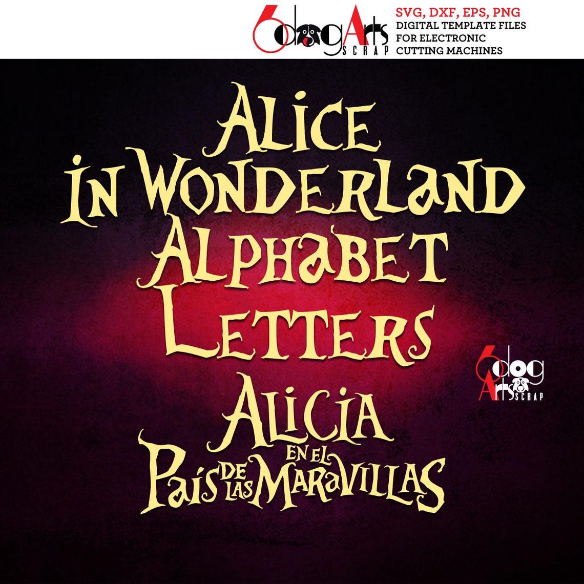 Alice in Wonderland TTF Font & SVG Alphabet Vector Images Laser Cricut ...
