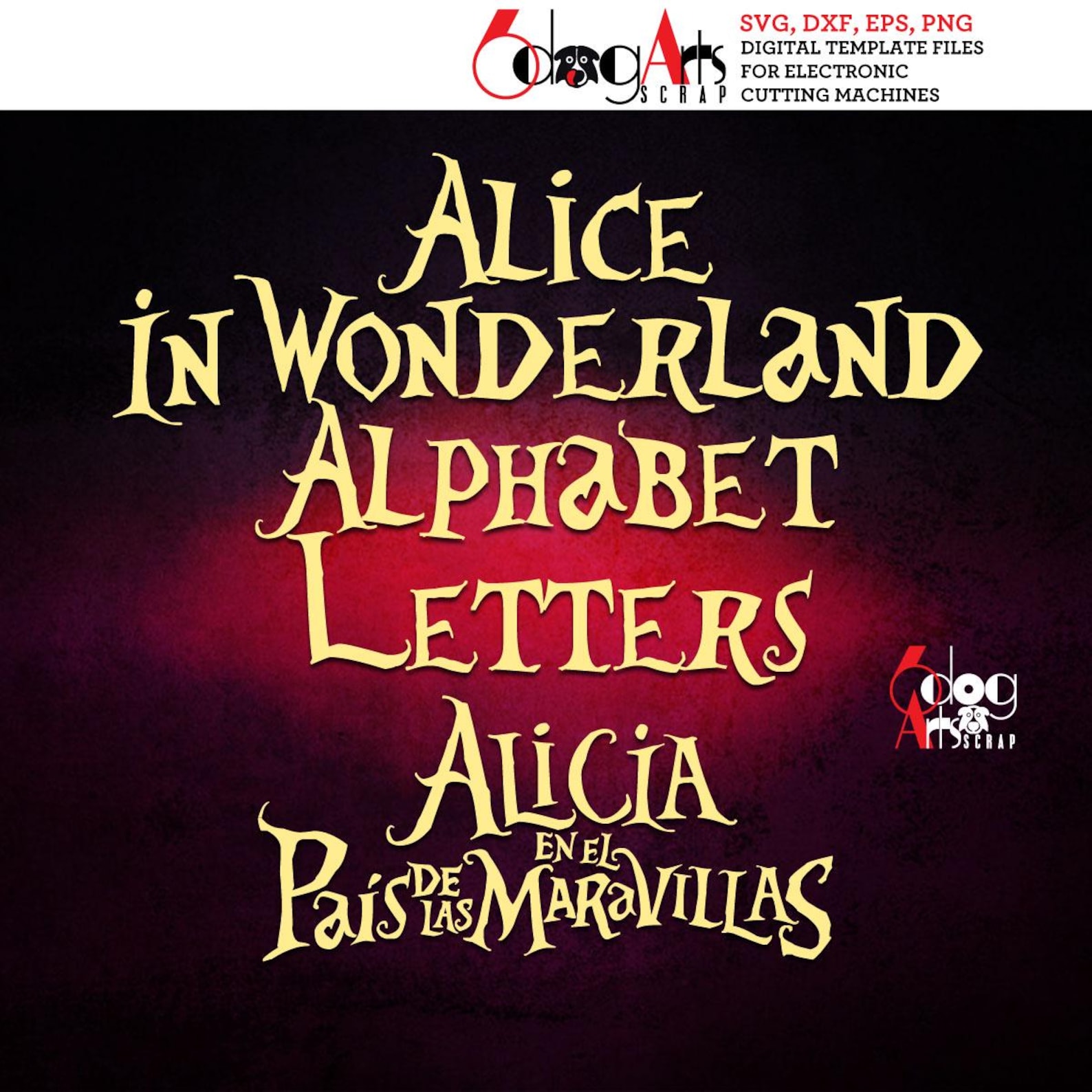 Alice in Wonderland TTF Font & SVG Alphabet Vector Images Laser Cricut ...