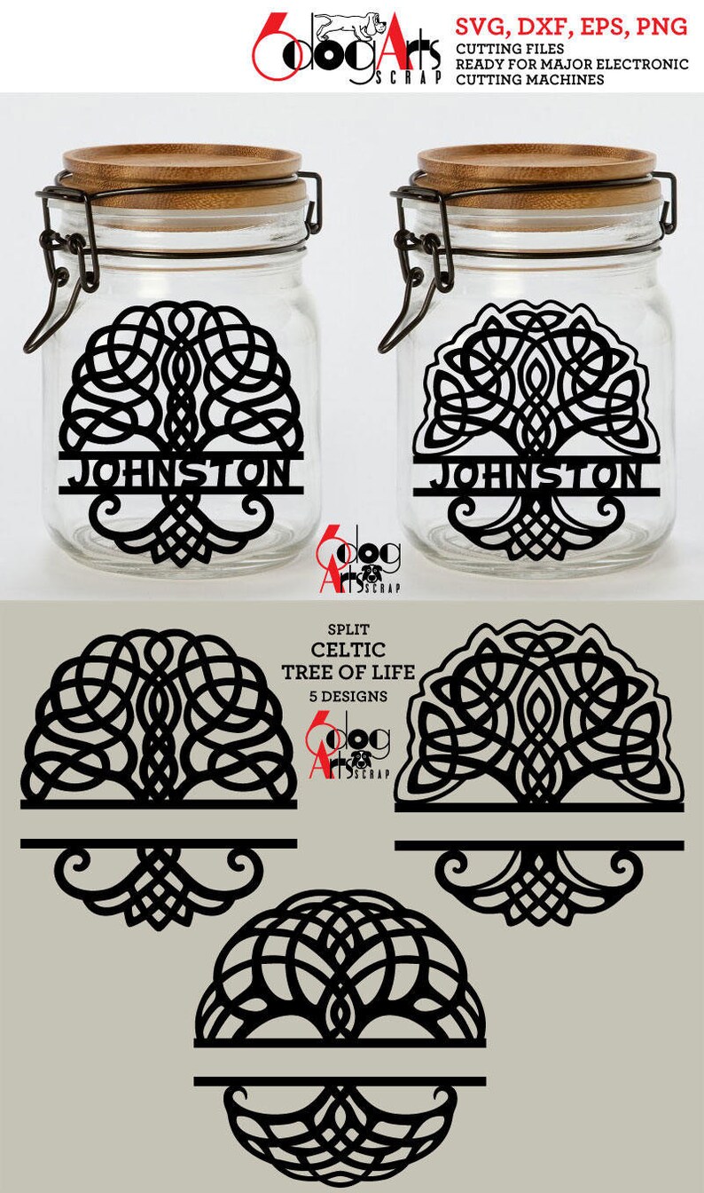 3 Celtic Tree of Life Split Frames Vector Digital Files SVG DXF Vector ...