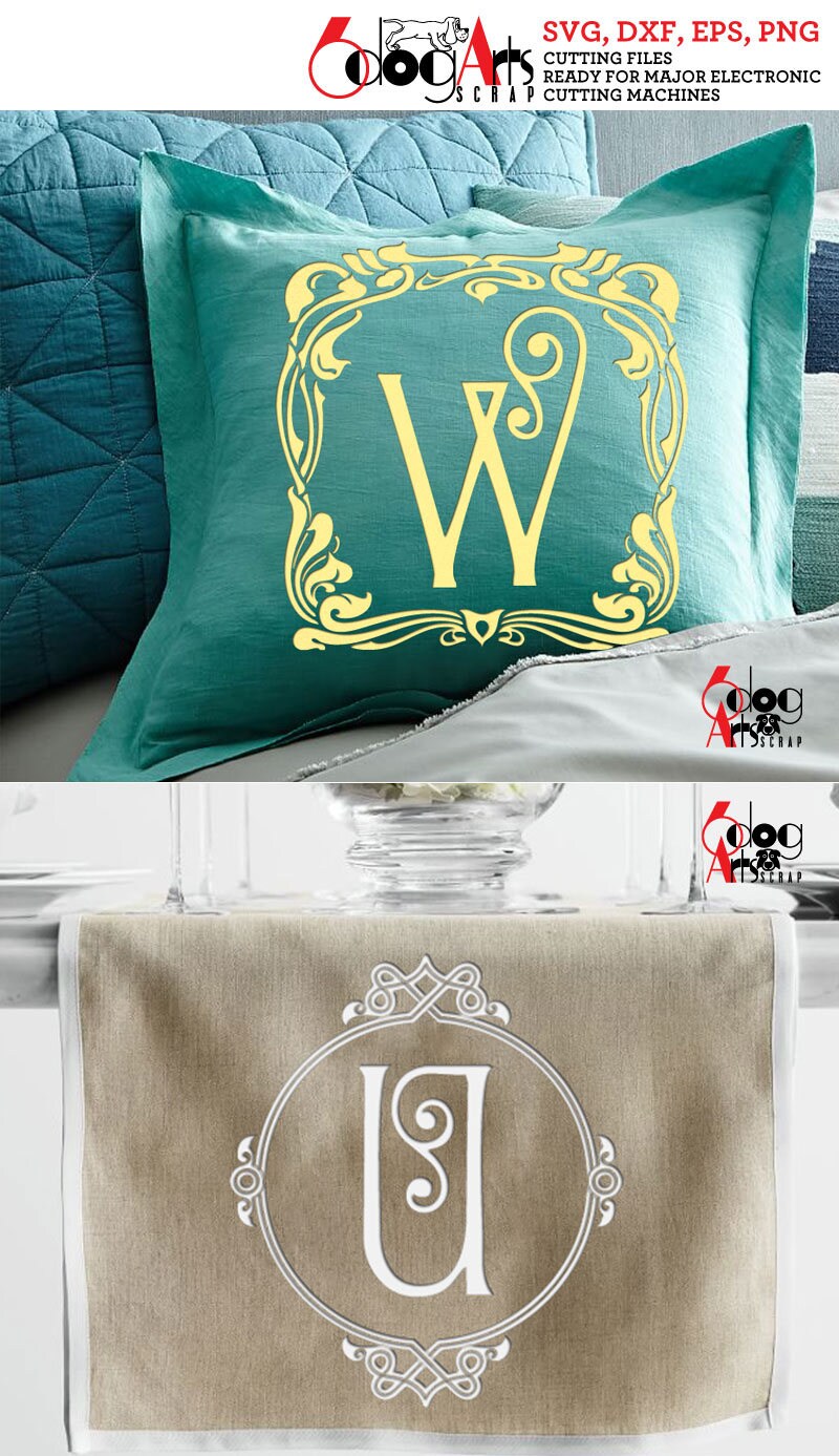 Deco Alphabet SVG DXF Vector Images Monogram Cuttable Letters Vinyl ...