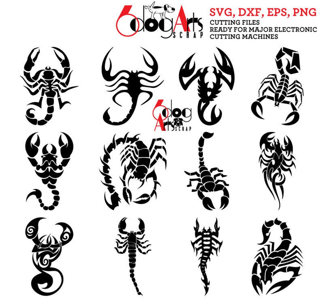 Tribal Scorpion Digital Files Svg Dxf Eps Png Silhouette SCAL Cricut ...