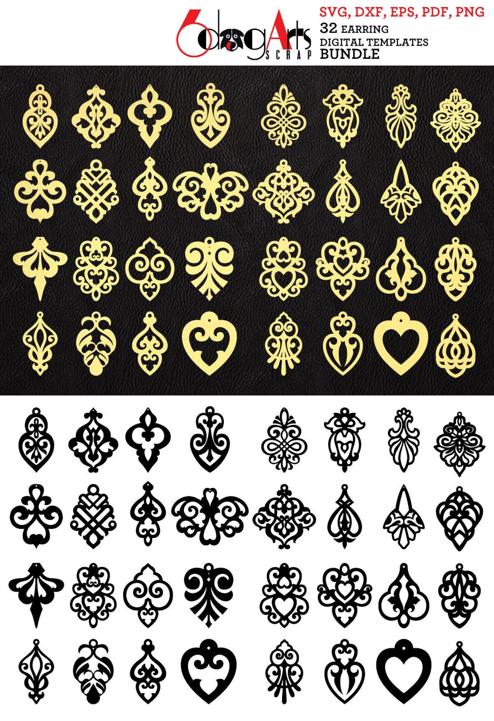 BUNDLE 32 Damask Wood / Acrylic / Leather Jewelry Earring / | Etsy