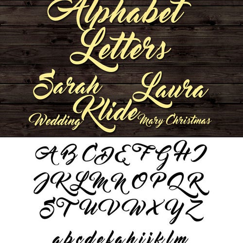 Hand Writing Alphabet Letters SVG DXF Vector Images Monogram - Etsy