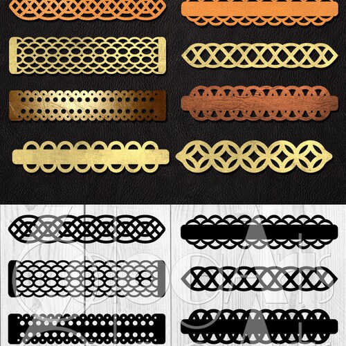 10 Cuff Bracelet Leather Jewelry Templates Vector Digital SVG - Etsy