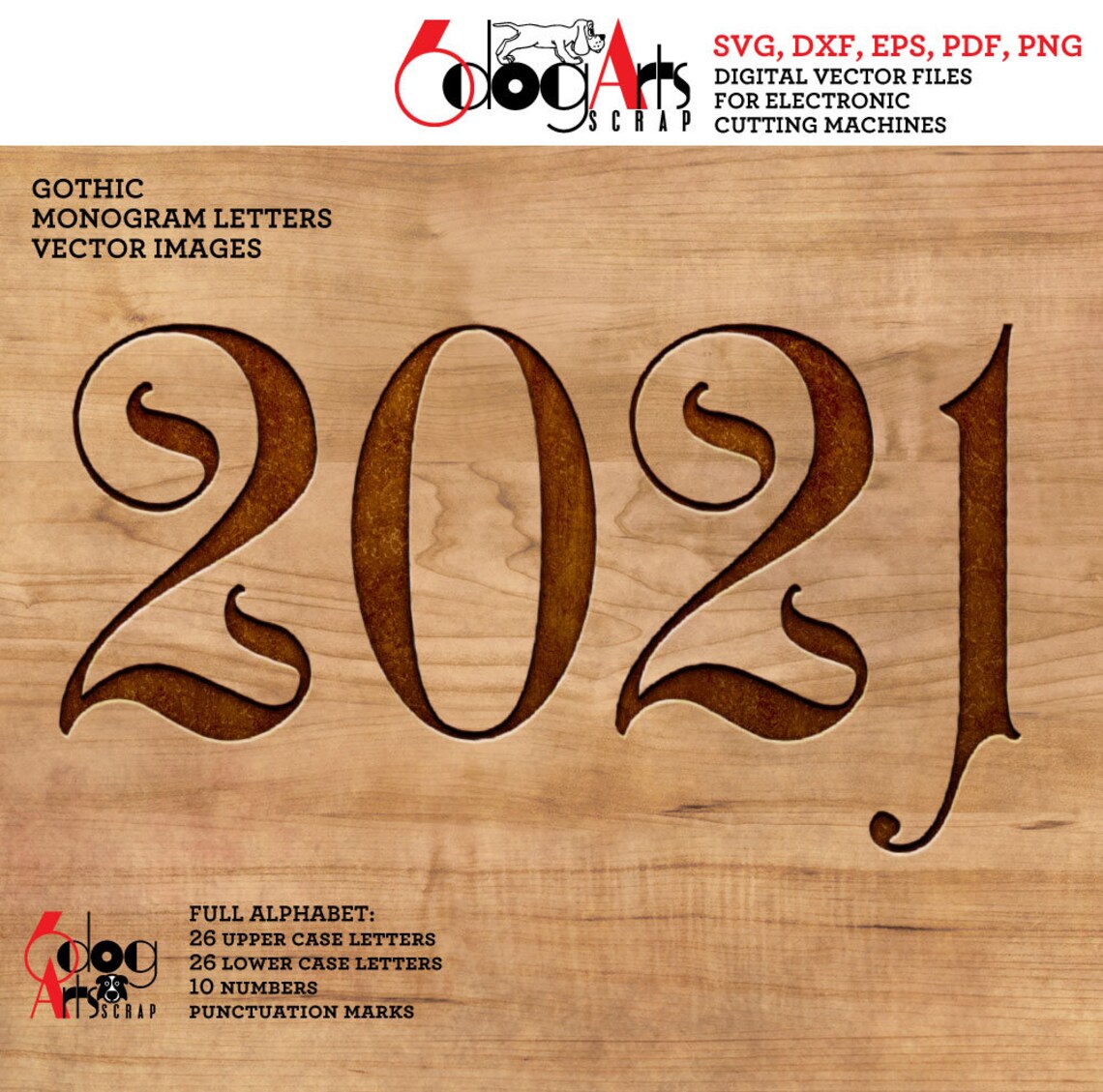 Gothic Monogram Alphabet Letters SVG DXF Pdf Eps Vector Files | Etsy