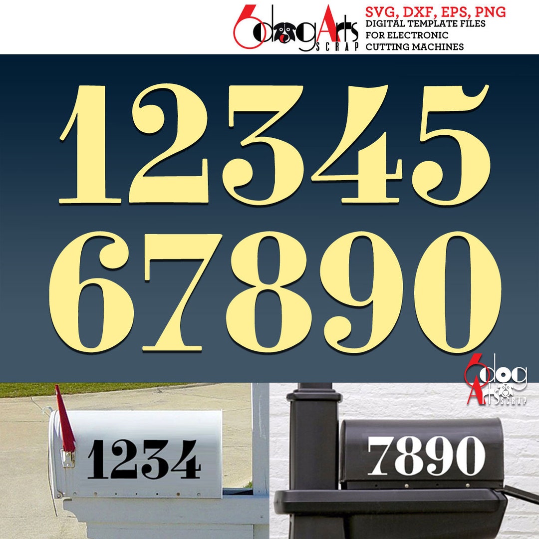 Numbers Digital Images Svg Dxf Eps Png Silhouette SCAL Cricut Diy ...