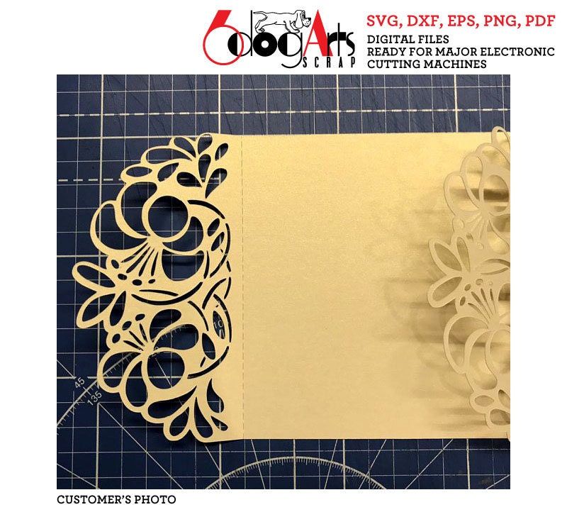 3 Floral Lace Card Templates Digital Cut SVG DXF Files Wedding - Etsy